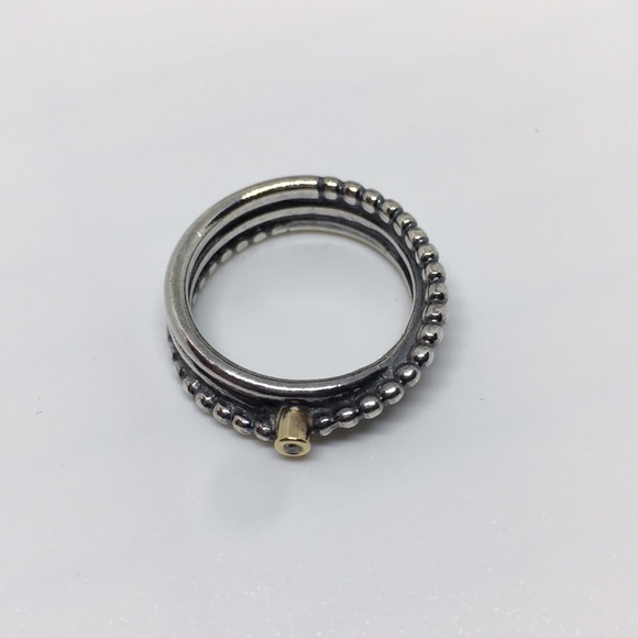 Pandora | Jewelry | Retired Pandora Rising Star Ring With 4k Gold Real ...
